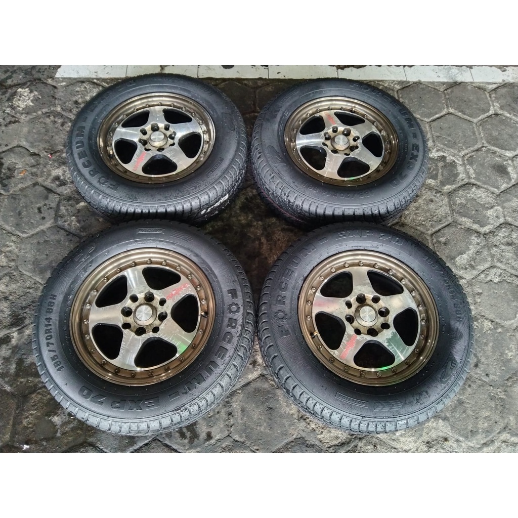 Jual Velg Mobil Bekas Rotiform Ring 14 pcd 4x100 4x114 + Ban 185 70 R14 Cocok Buat Pasang Avanza ...
