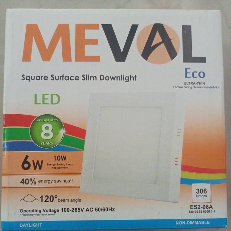 Jual Lampu MEVAL LED Slim Downlight ECO surface outbow/ Nempel 6 Watt ...