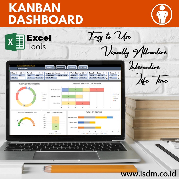 Jual Kanban Excel Dashboard | Agile | Manajemen Proyek | Shopee Indonesia