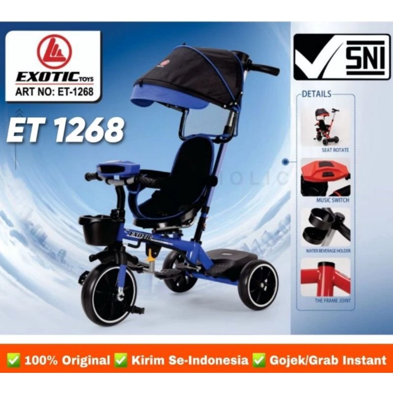 Jual Sepeda Roda 3 Tiga Stroller Exotic ET1268 ET 1268 by Pacific Rakit ...