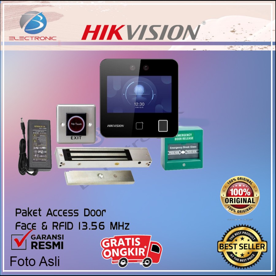 Jual Paket Access Door Hikvision DS-K1T343MFX Face RFID Access Control | Shopee Indonesia