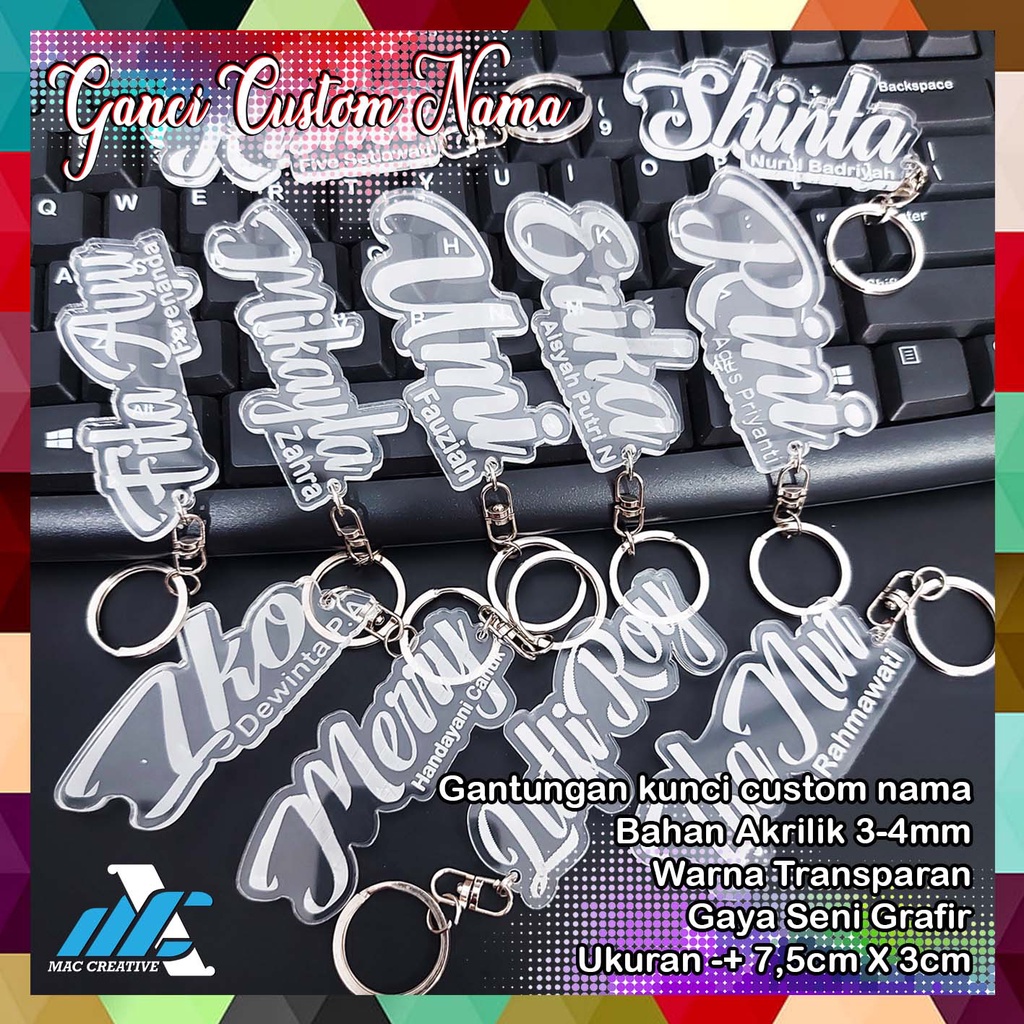 Jual GANTUNGAN KUNCI AKRILIK CUSTOM NAMA, SEHARI JADI, TANPA MINIMAL ORDER, GANCI NAMA | Shopee ...