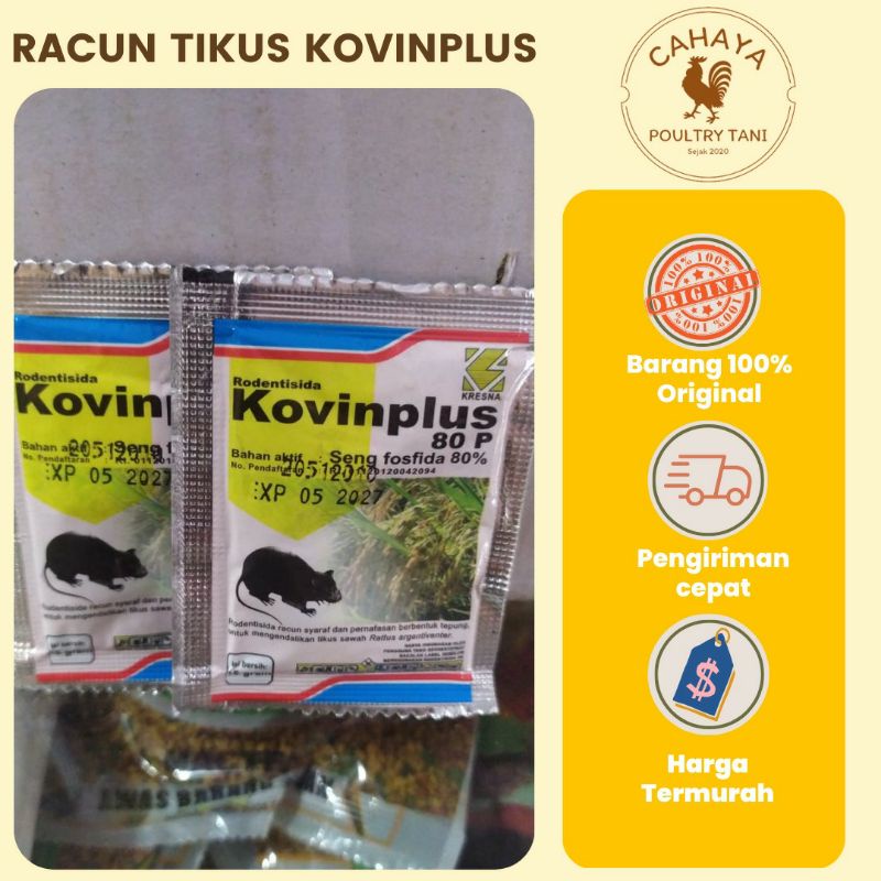 Jual Racun Tikus KOVINPLUS 80 P 15 gram (Tikus Mati di Tempat) | Shopee ...