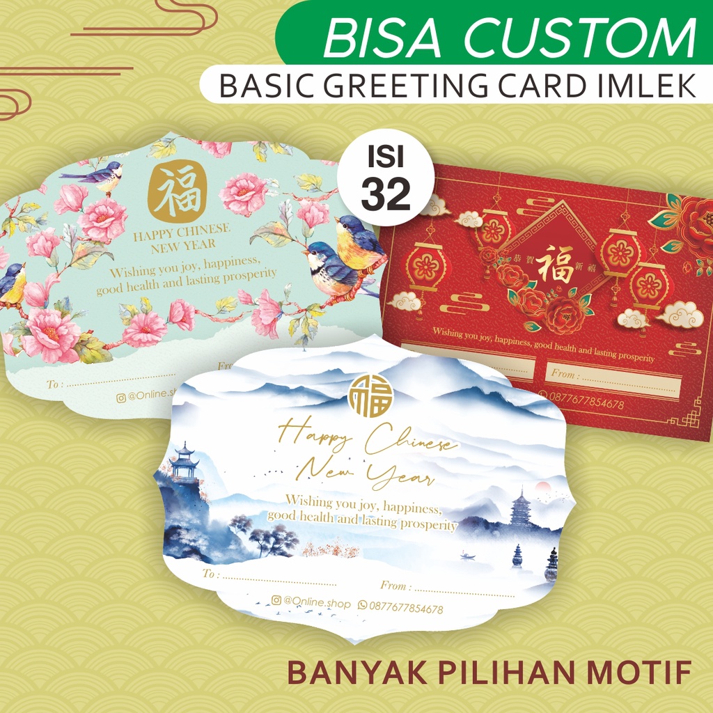 Jual Kartu ucapan imlek greeting card sincia rabbit custom | Shopee ...