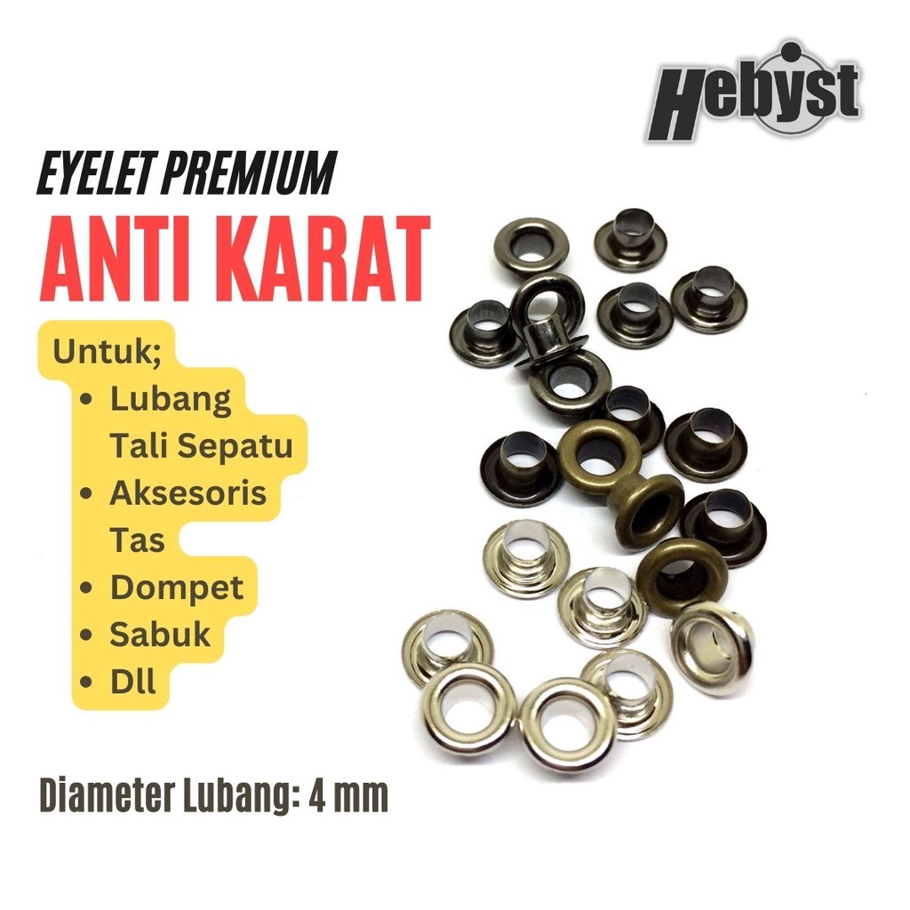 Jual MA4C Eyelet Grommet mata ayam ANTI KARAT PREMIUM 4 mm per 100 Pcs | Shopee Indonesia