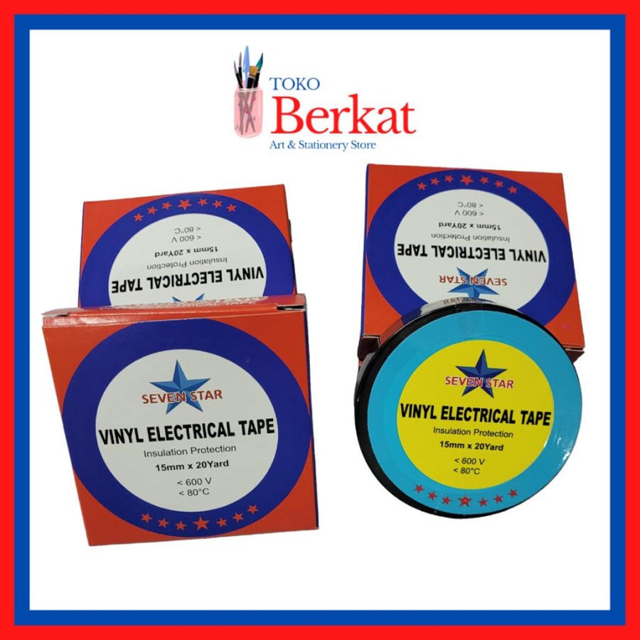 Jual Isolasi Listrik Vinyl Hitam (Electrical Tape) SEVEN STAR | Shopee Indonesia