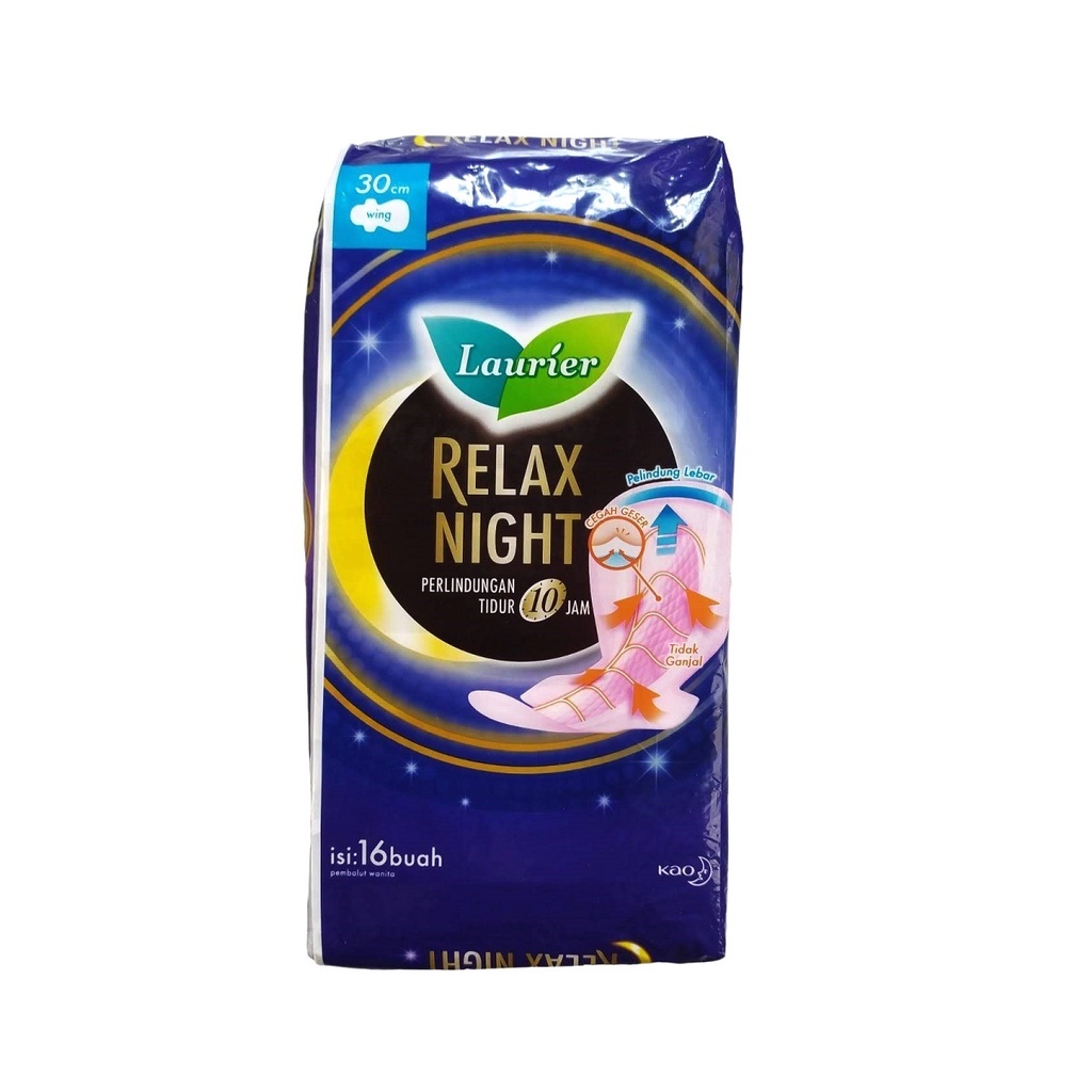 Jual Pembalut Laurier Relax Night Wing 30cm isi 16 pcs | Shopee Indonesia