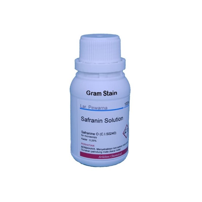 Jual SAFRANIN 0,25% 100ML PEWARNA SEL GRAM STAIN SAFRANIN | Shopee ...
