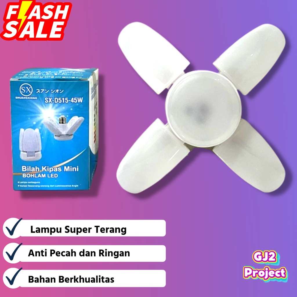 Jual Lampu Led Model Kipas 4 Baling 45 Watt SX-D51 45W Bohlam Led Super ...