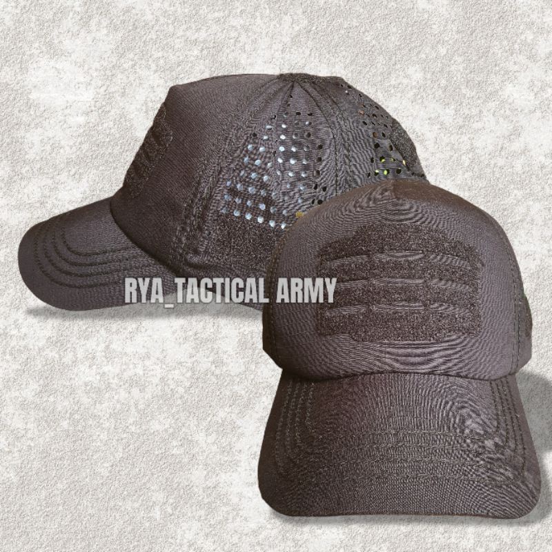 Jual new model topi tactical lasercut hitam polos | topi baseball caps ...