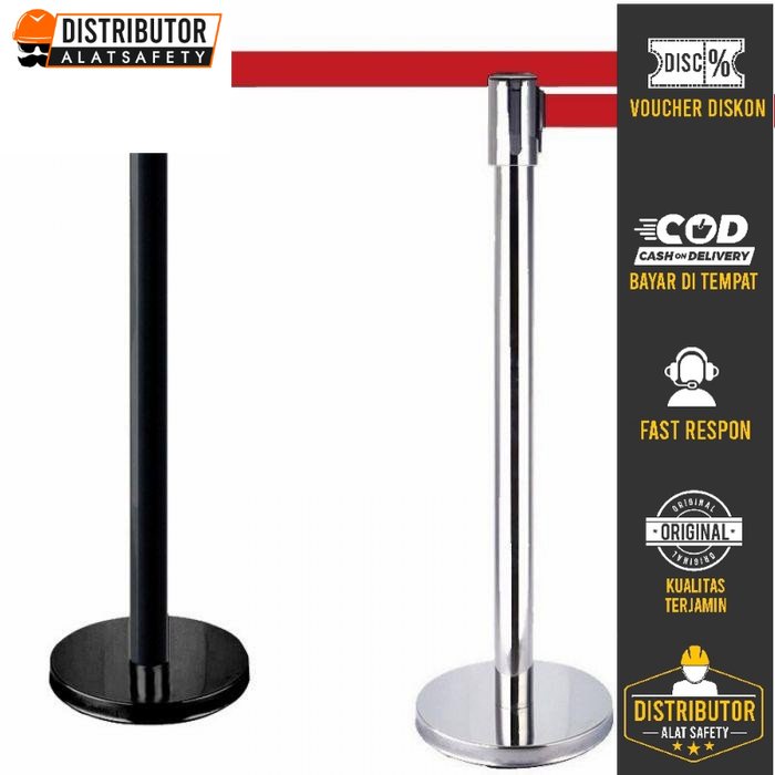 Jual Tiang Antrian Standing Barrier Railing Stand Pembatas Antrian ...