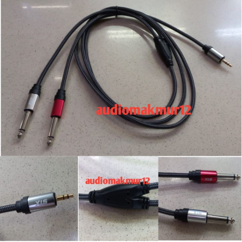 Jual kabel input Jack hp /laptop ke mixer audio 1,5 meter Jack 3,5mm stereo ke 2 akai | Shopee ...