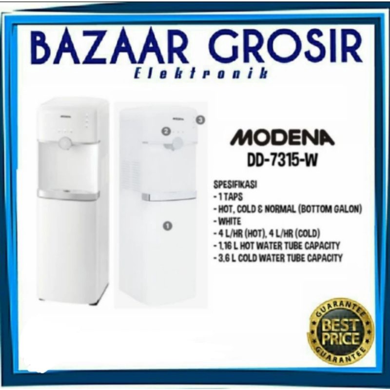 Jual MODENA WATER DISPENSER-DD7315W DD 7315 W GALON BAWAH | Shopee ...