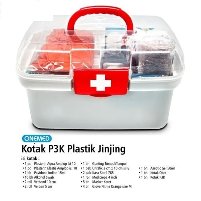 Jual Kotak P3K Jinjing Onemed lengkap dengan isi P3K mobil jinjing ...