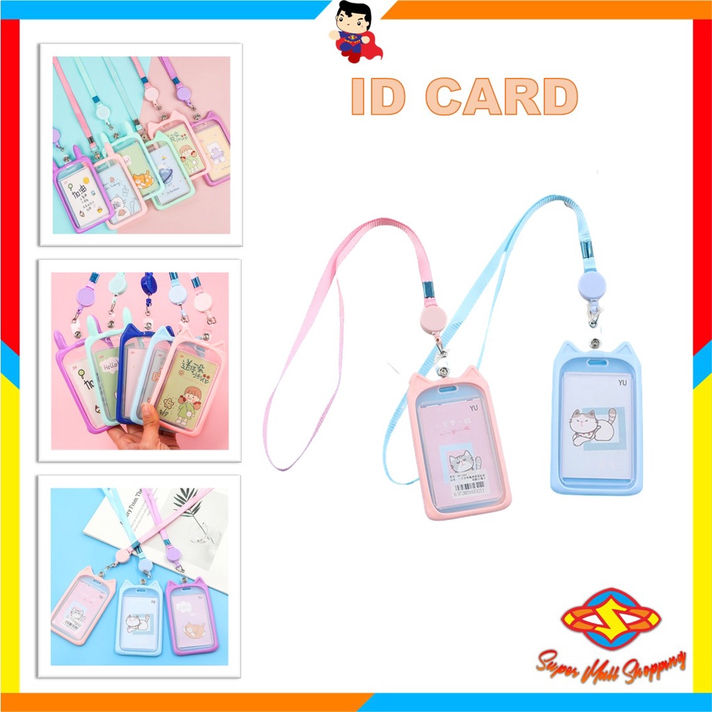 Jual SMS Name Tag Lanyard Gantungan Kartu Motif Kucing Akses MRT Busway ...