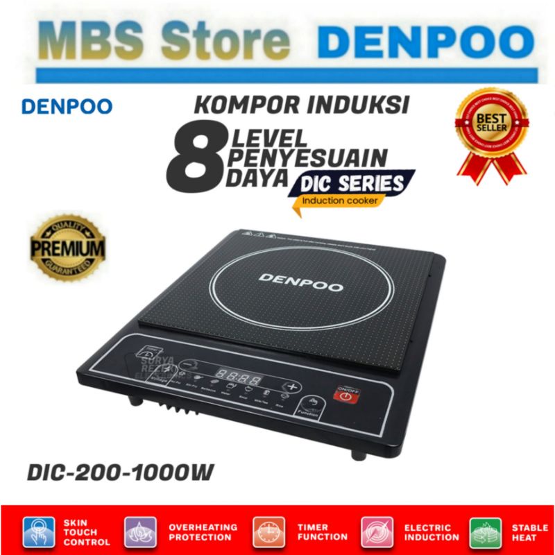 Jual KOMPOR INDUKSI LISTRIK DENPOO PUSH BUTTON LOW WATT DIC -200-1000 ...