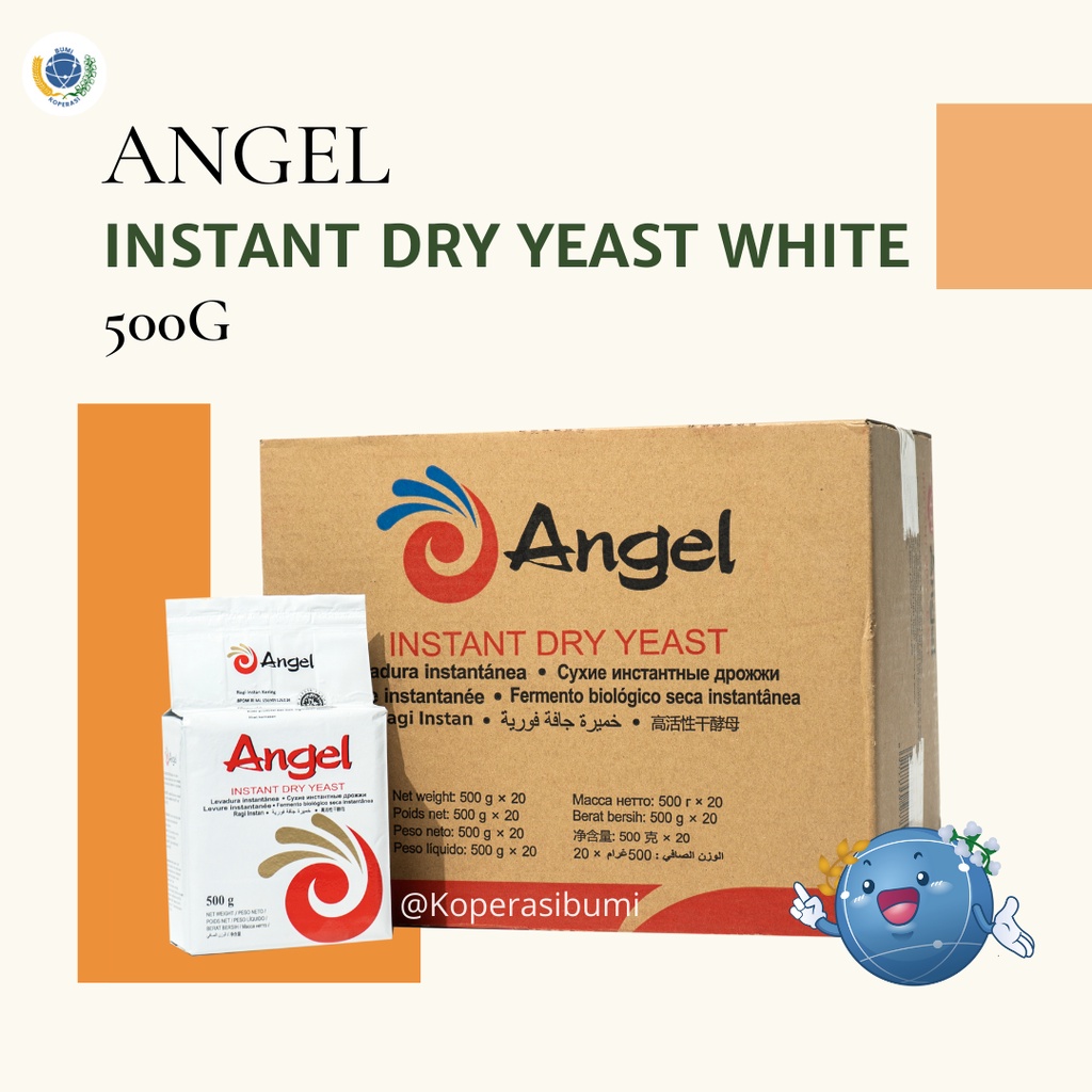 Jual Angel Yeast Instant White Ragi isi 20 500gr/pcs | Shopee Indonesia