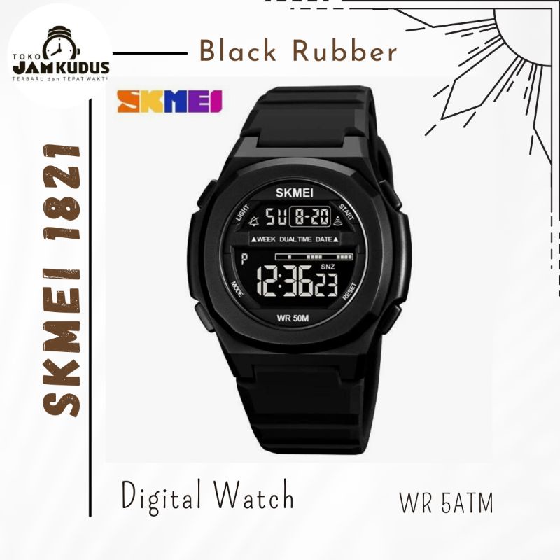 Jual JAM DIGITAL SKMEI 1821 BLACK ORIGINAL | Shopee Indonesia