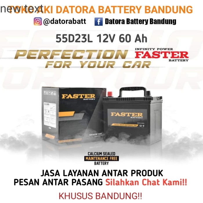 Jual Aki Mobil , Battery Faster Mf Calcium 55D23L 12V 60Ah Made In ...