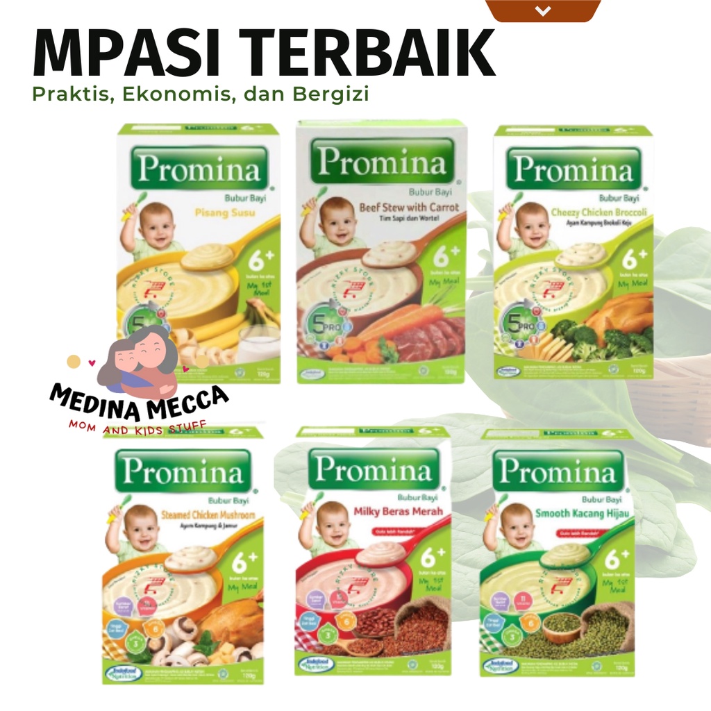 Jual Promina Bubur Bayi 6 bulan+ Kotak 120 Gram ( 6 Varian) | Shopee ...