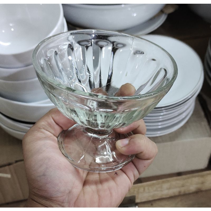 Jual Gelas Es Cream | Gelas Es Campur Kaca Bening Ulir | Shopee Indonesia