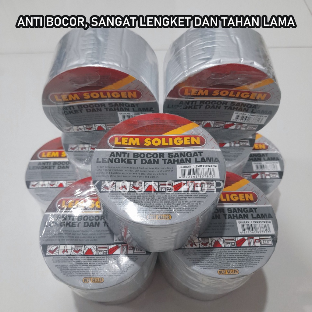 Jual Lem Talang SOLIGEN / Lem Tambal Seng / Lem Genteng / Lem Lakban Anti Bocor 3 Meter | Shopee ...