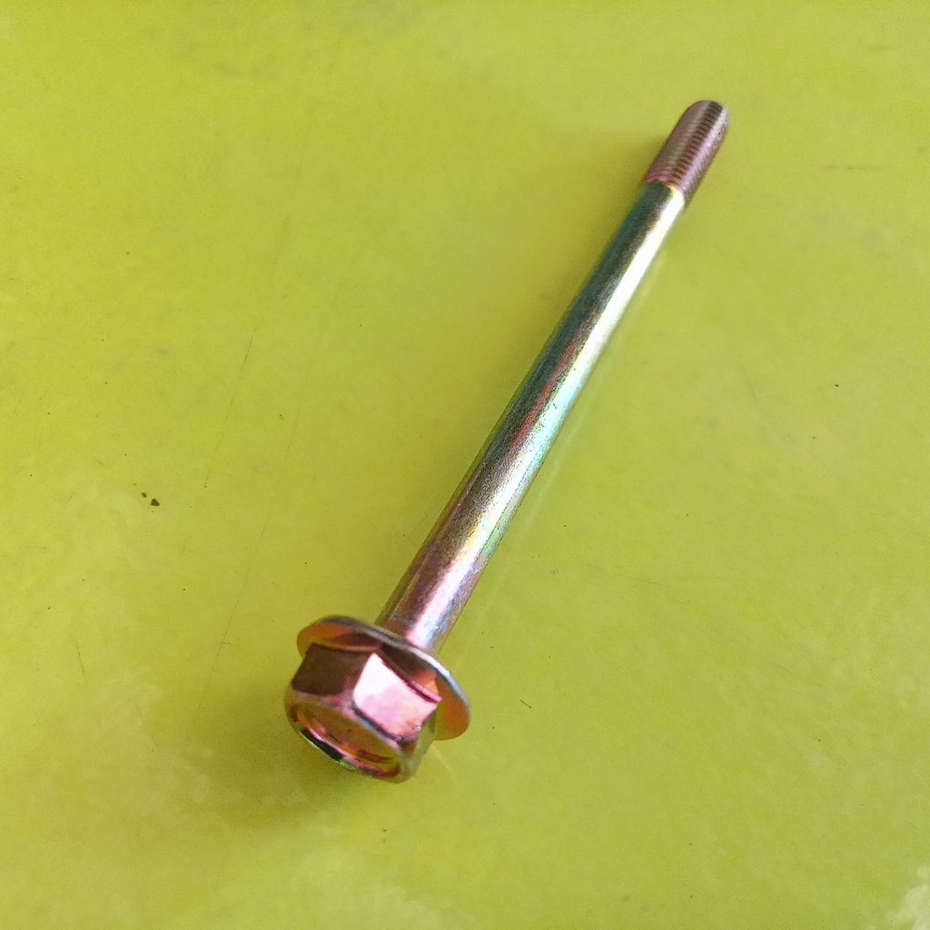 Jual FLANGE BOLT KUNING M6 X 90 / BAUT 10 KUNCI 10 / BAUT TOPI M6 X 90 KUNING / FLANGE BOLT ...