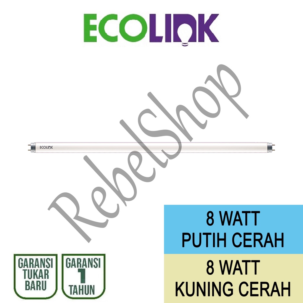 Jual Lampu TL LED Tube Ecolink T8 8 Watt 600mm 8W 8 W 8Watt | Shopee ...