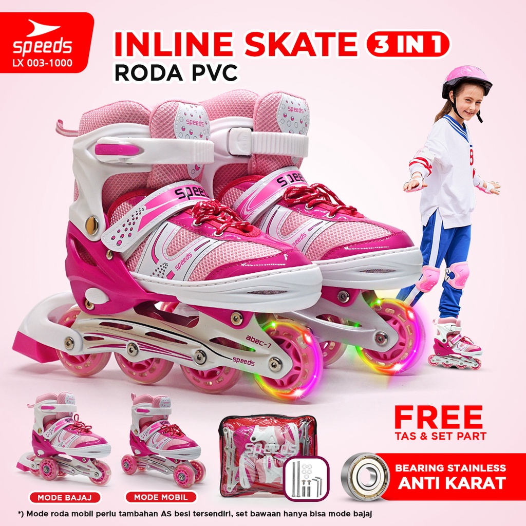 Jual SPEEDS Sepatu Roda Anak & Remaja Inline Skate Roda Karet Bajai PU ...