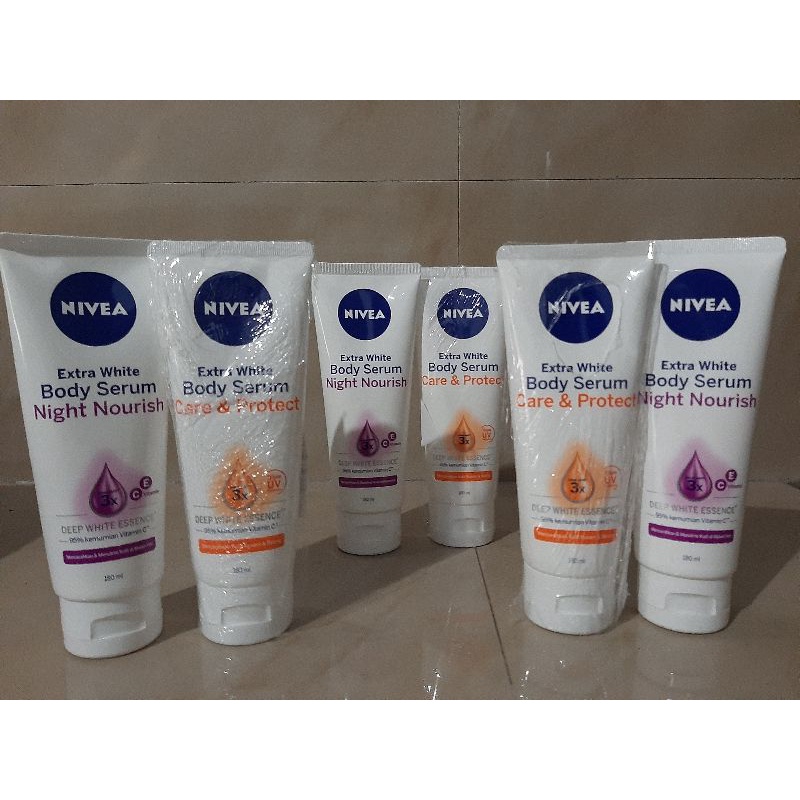 Jual Paket (siang malam) Nivea Body Serum Night Nourish & Nivea Care Protect 180ml | Shopee ...