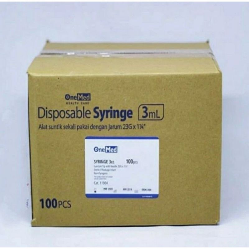 Jual Spuit 3cc Needle 23G / Spuit 3ml OneMed | Shopee Indonesia