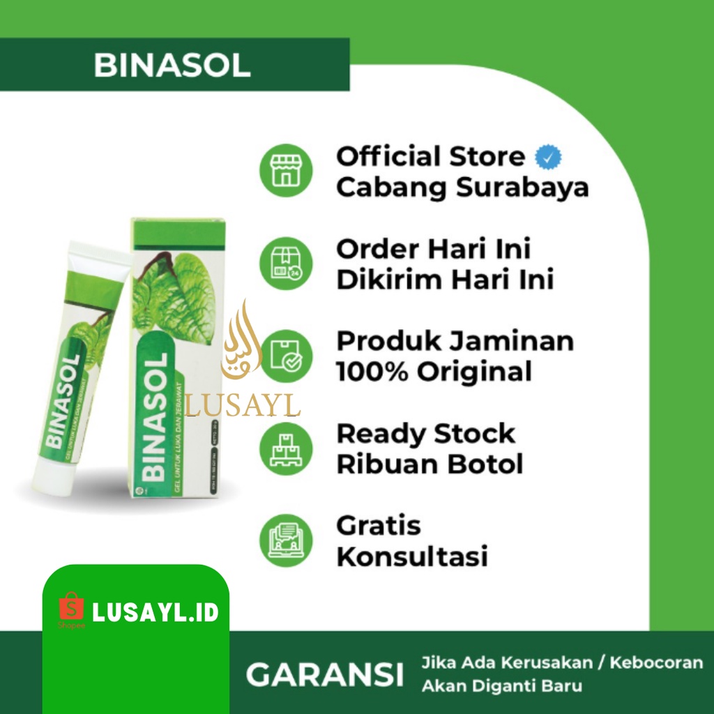 Jual Binasol Original Gel Obat Luka Terbuka Pasca Operasi Luka Bakar ...