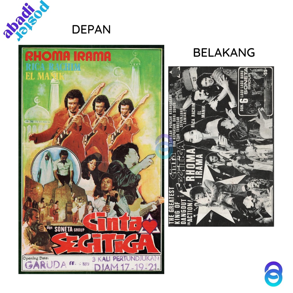 Jual poster film lawas cinta segi tiga - poster film rhoma irama ...