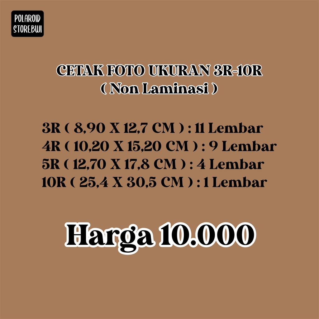 Jual Cetak Foto Non Laminasi Ukuran 3R, 4R, 5R, dan 10R | Shopee Indonesia