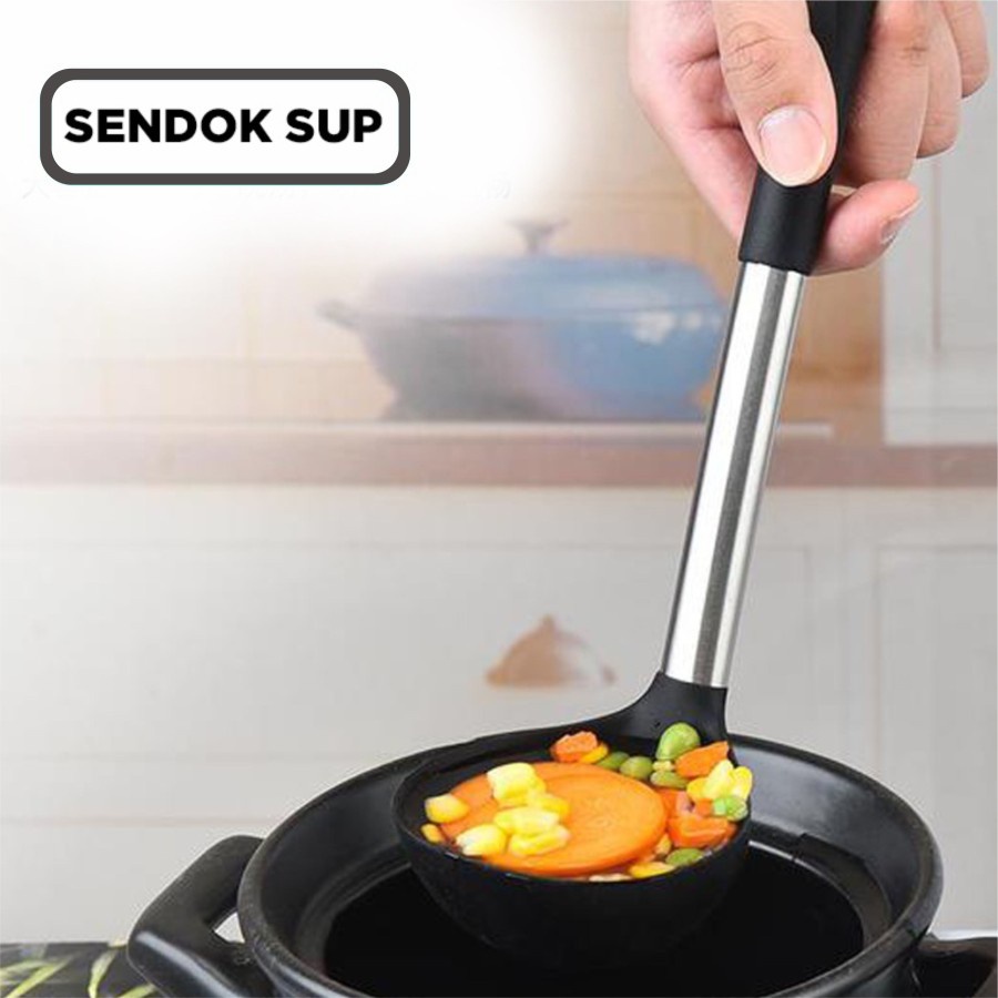 Jual Centong Kuah Sayur Silicone Ladle Stainless | Shopee Indonesia