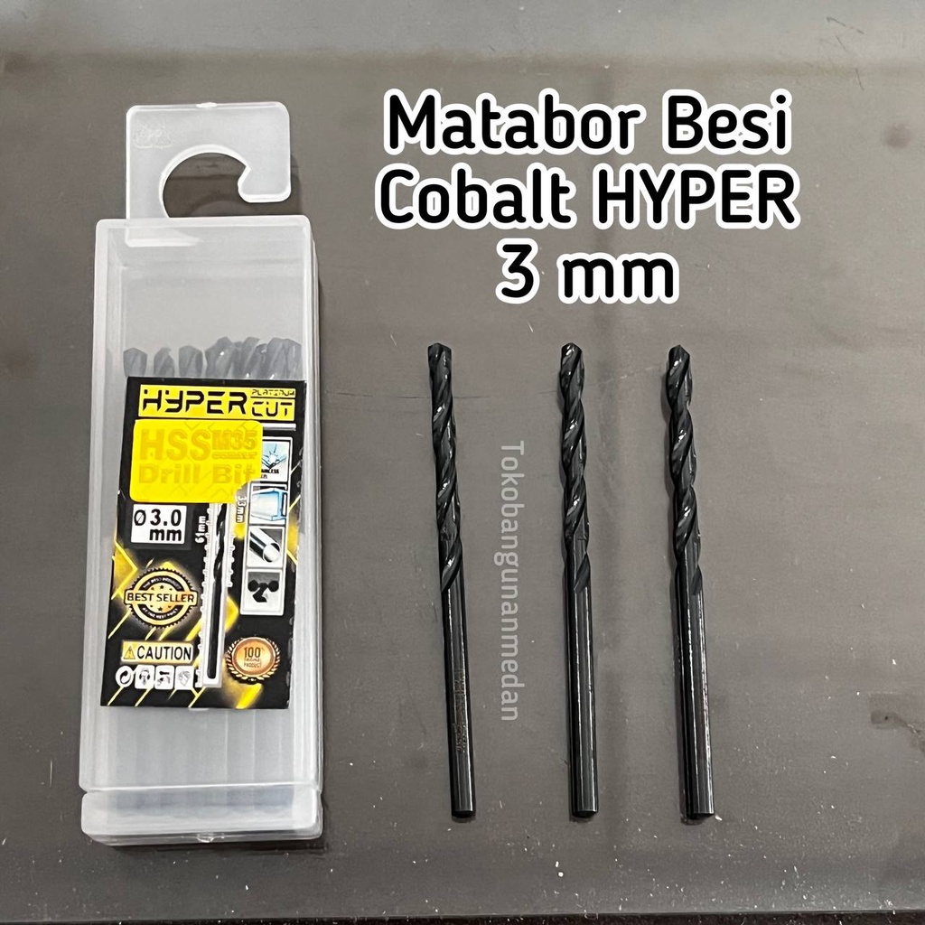 Jual MATABOR BESI BAJA COBALT HYPER HITAM 3 MM - HIGH QUALITY Mata bor ...