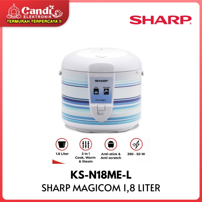 Jual SHARP Rice Cooker 1,8 Liter 3 in 1 Functions KS-N18ME-L | Shopee Indonesia