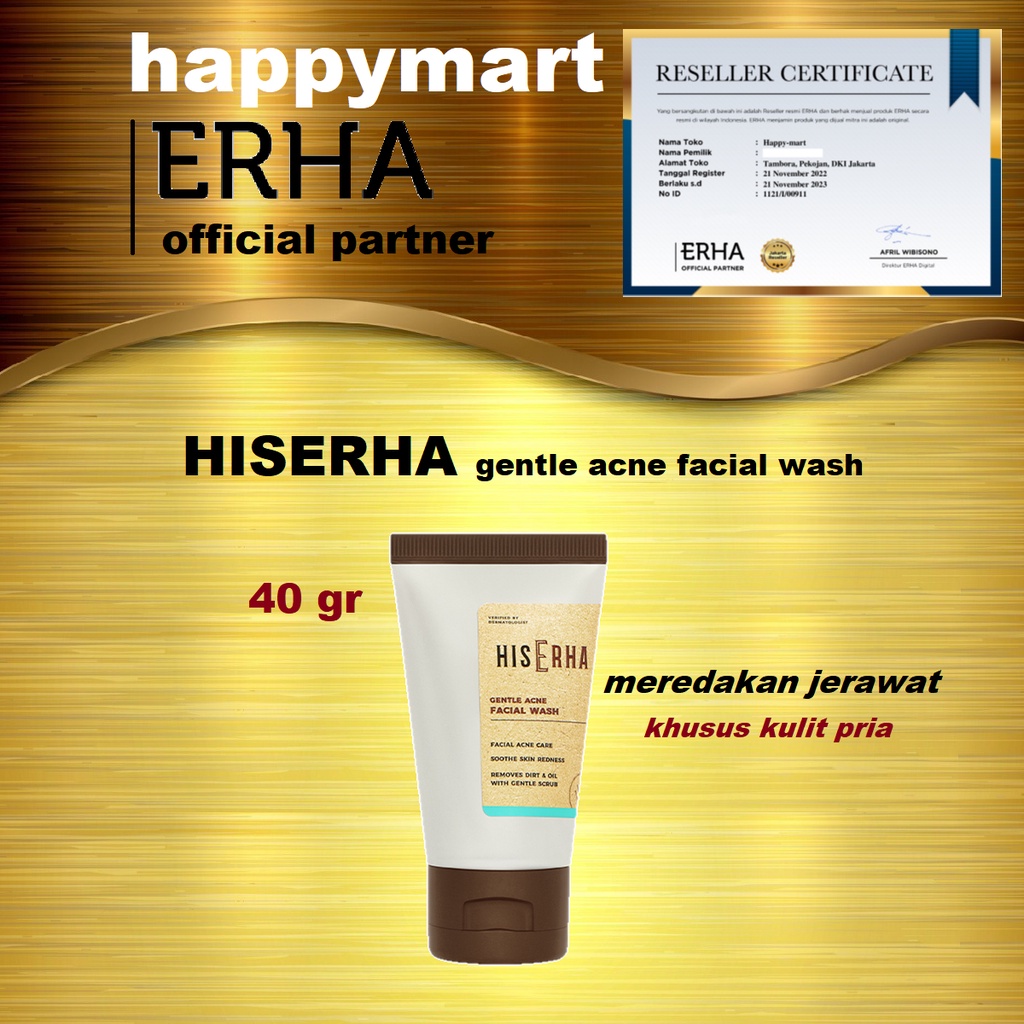 Jual HISERHA HIS ERHA Gentle Acne Facial Wash 40gr | Shopee Indonesia