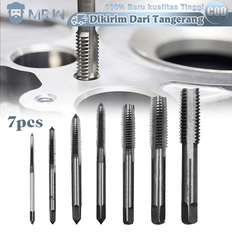 Jual Mata Bor Pembuat Ulir Sekrup 7pcs Mata Bor Tap Die Set M3-M12 Drat ...