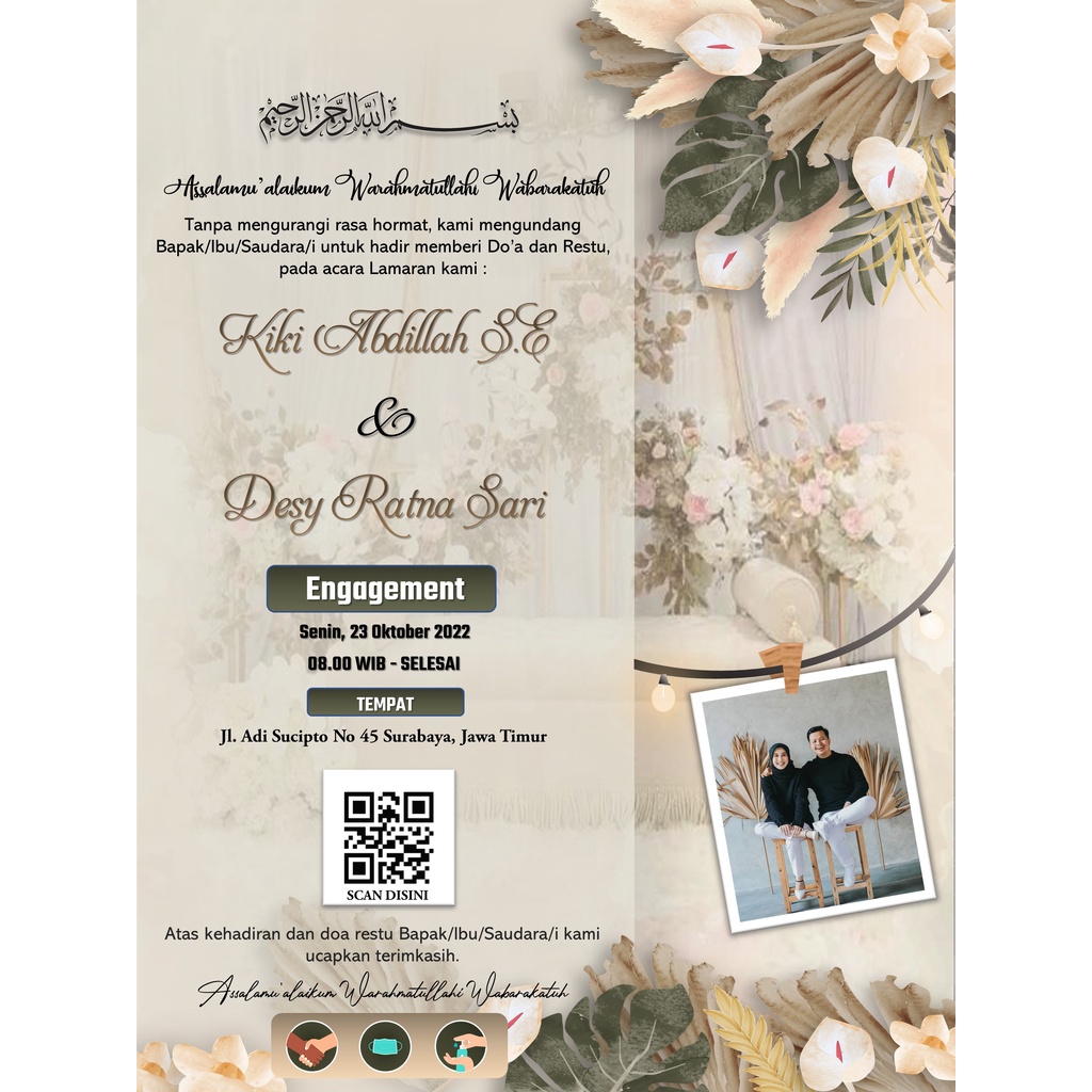 Jual Undangan Lamaran / Undangan Pertunangan Format JPG Kode S17 ...