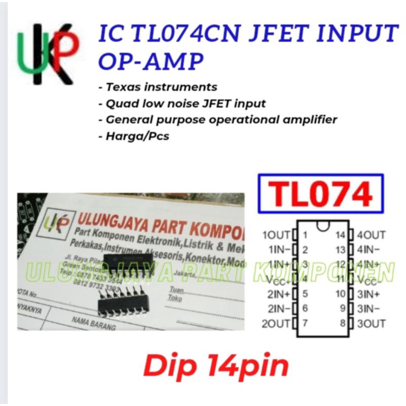 Jual IC TL074CN JFET input operational amplifier | Shopee Indonesia