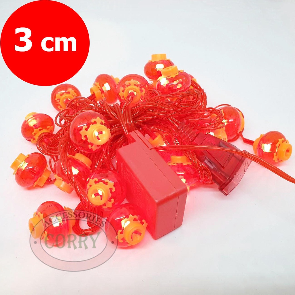 Jual Lampu Imlek Merah lampion 3 cm 20 LED 4 Meter Sincia dekorasi ...