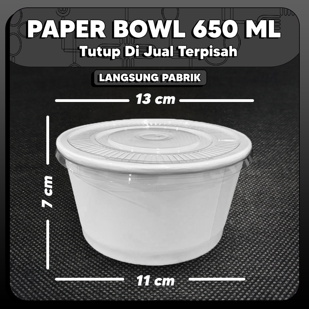 Jual Paper Bowl 650 ml / Rice Bowl Paper 650 ml / Paper Bowl 650ml 22 ...
