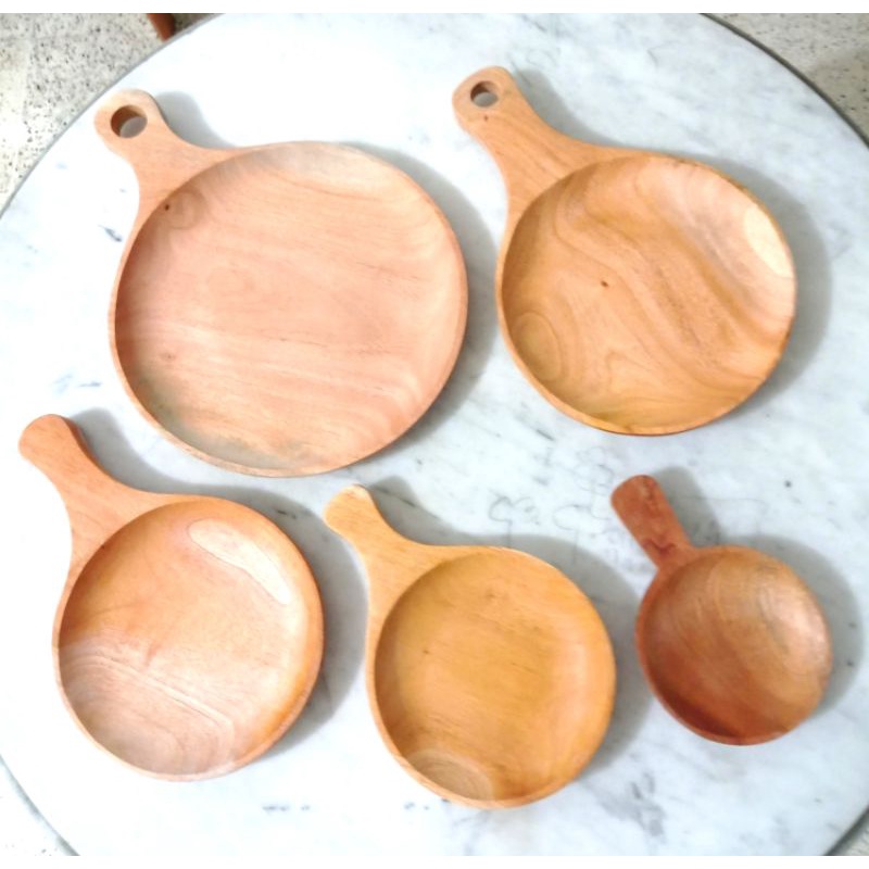 Jual piring kayu / piring pizza / piring teflon / piring saji kayu ...