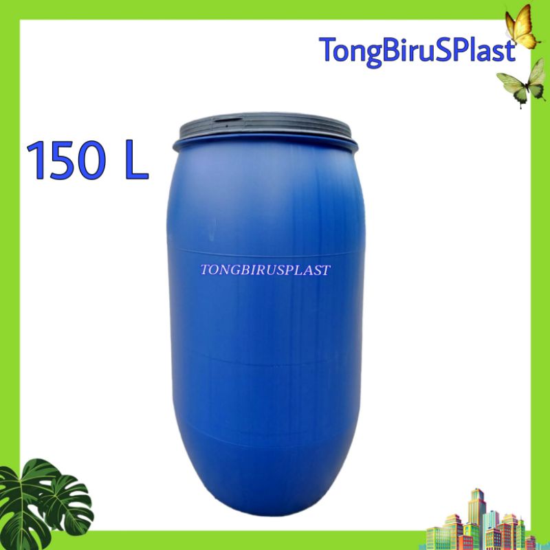 Jual 150L-Tempat-Sampah-Biru/Tong-Biru/Tong-Air-Biru/Tong-komposter ...