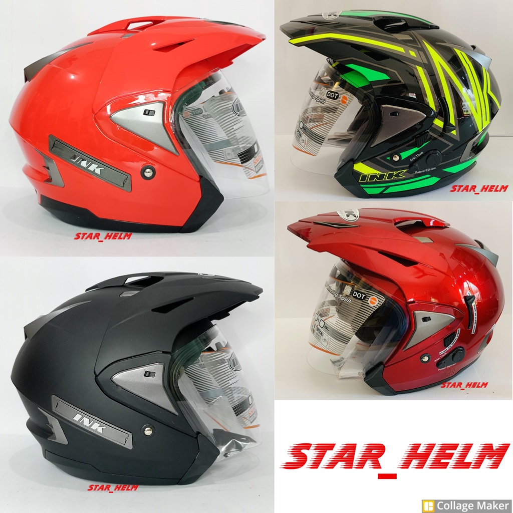 Jual Helm Half Face INK T Max Double Visor | Helm Half Face INK TMax ...