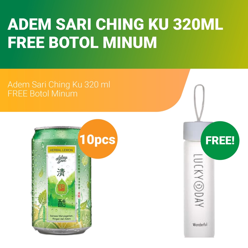 Jual Adem Sari Ching Ku 320ml - Free Botol Minum | Shopee Indonesia