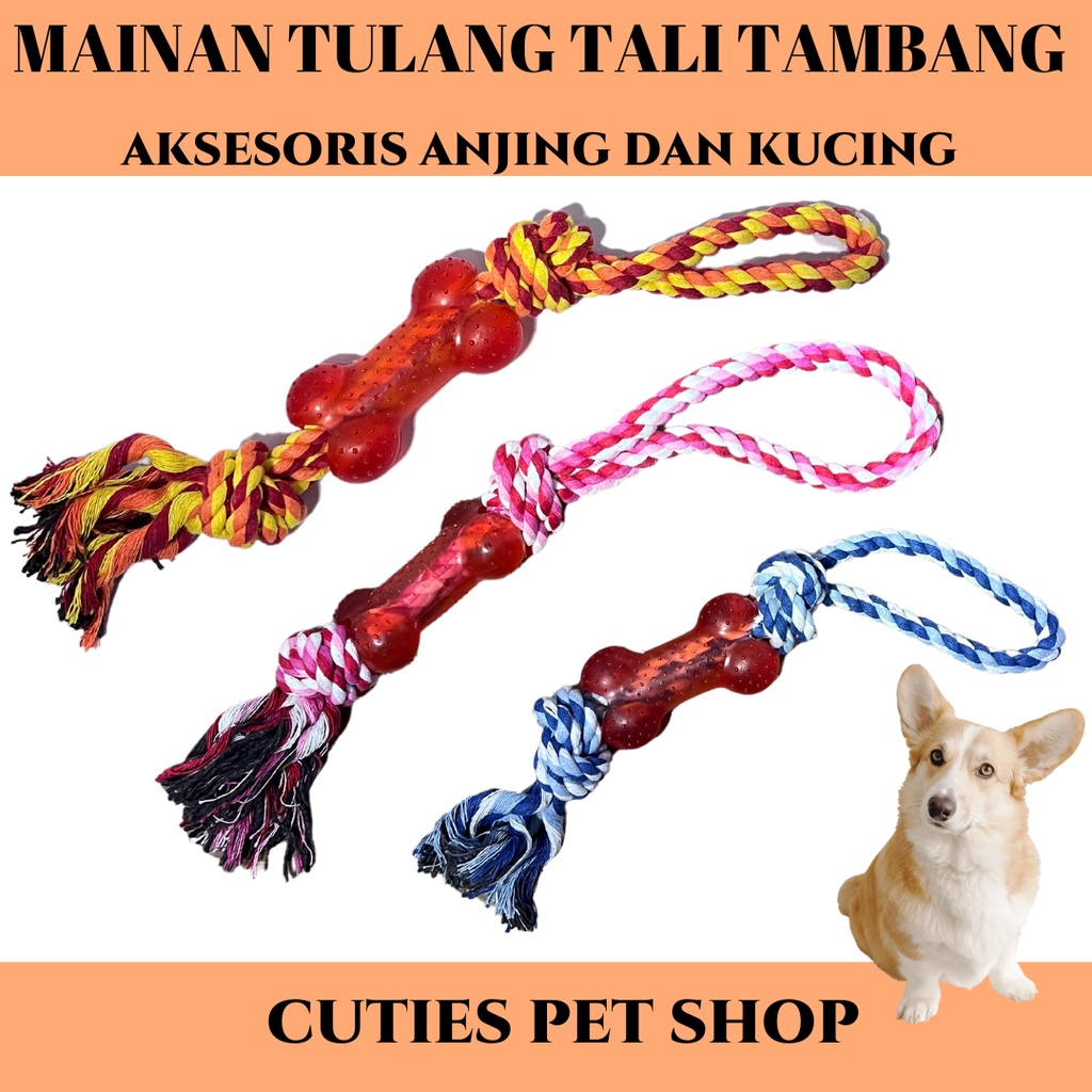 Jual MAINAN ANJING TULANG TALI TAMBANG / DOG TOY BONE | Shopee Indonesia