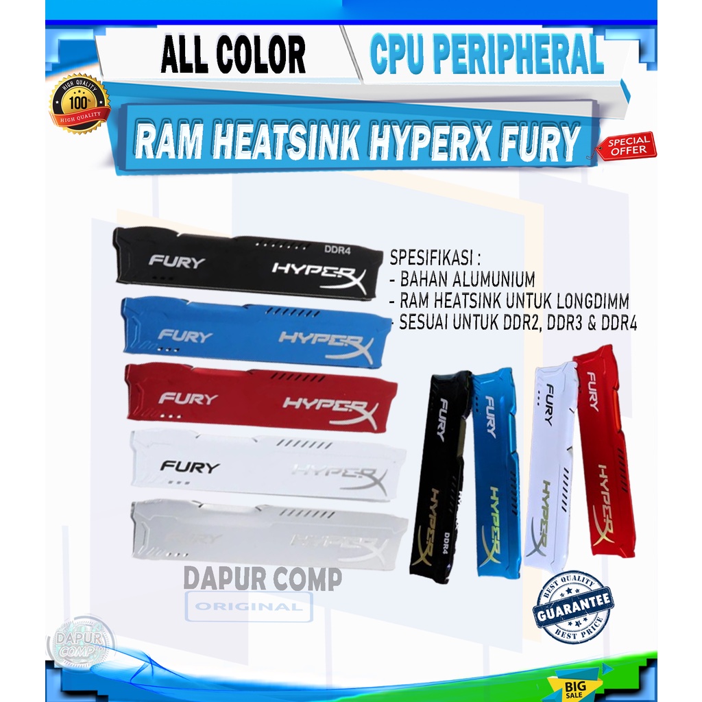 Jual HEATSINK RAM MEMORY HYPERX RED,WHITE,BLUE,BLACK DDR SERIES | Shopee Indonesia