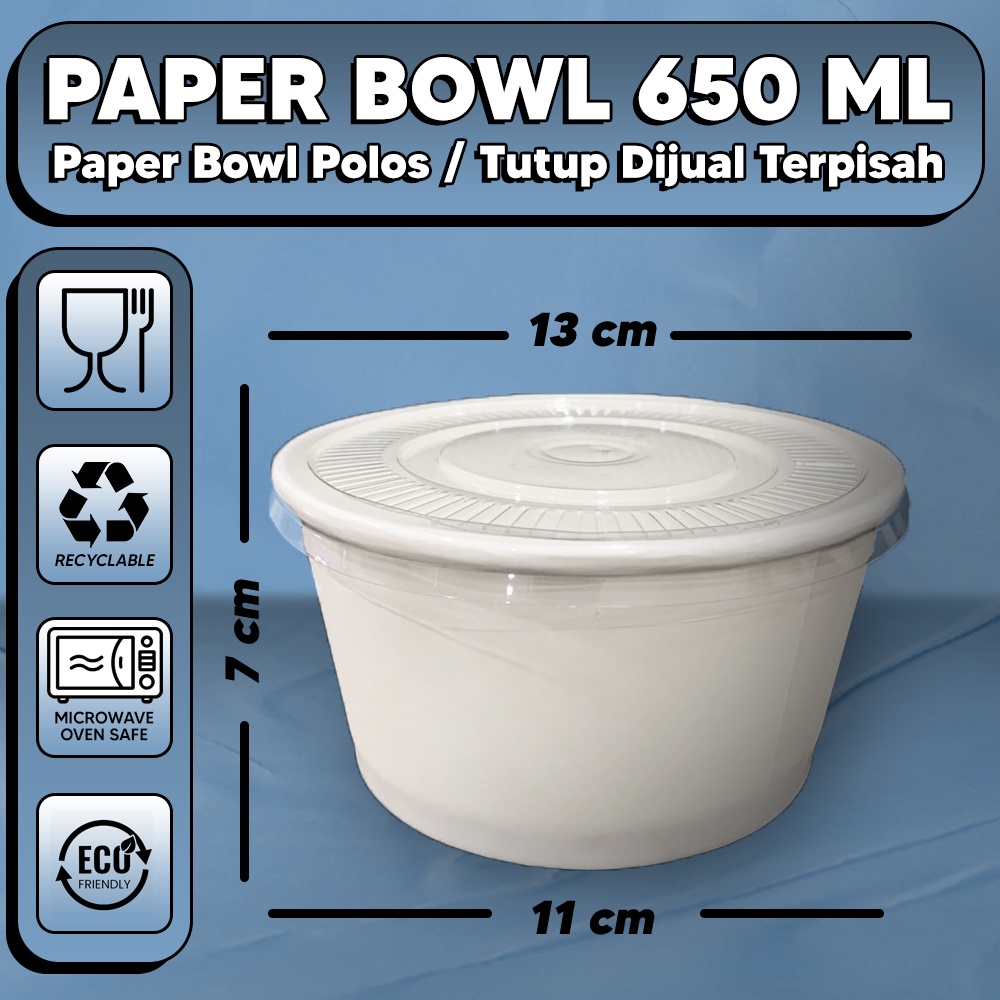 Jual Paper Bowl 650 ml / Mangkok Kertas / Rice Bowl Paper 650 ml ...